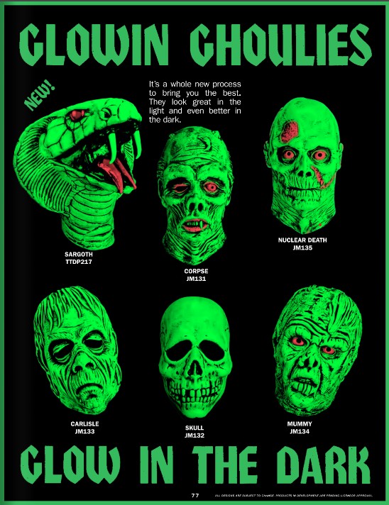 MONSTROUS MASK REVIEWS: Don Post Glowin Ghoulies by Trick or Treat ...