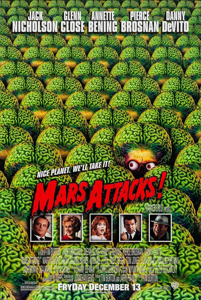 Mars Attacks! Movie Review: A B-Movie Delight - David's Basement of the ...